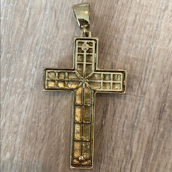 Accessories | Mens Big Bulky Cuban Cross Gold Silver Pendant | Poshmark
